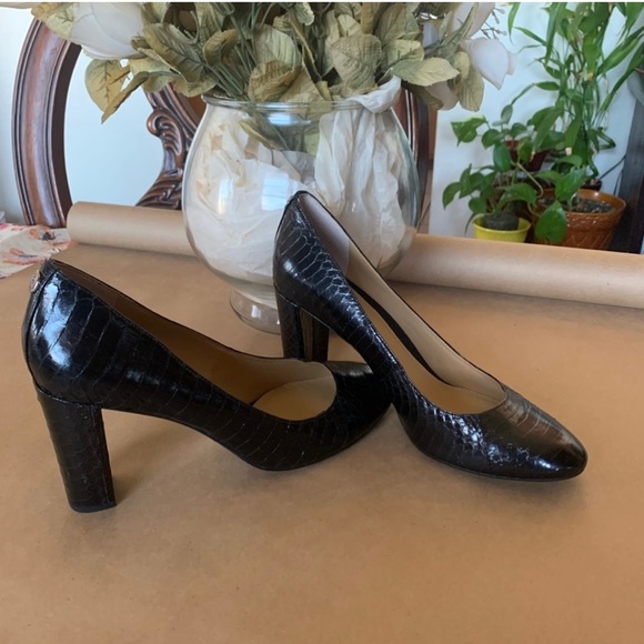 Ralph Lauren | Shoes | Ralph Lauren Black Snake Pumps Textura Snakeskin ...